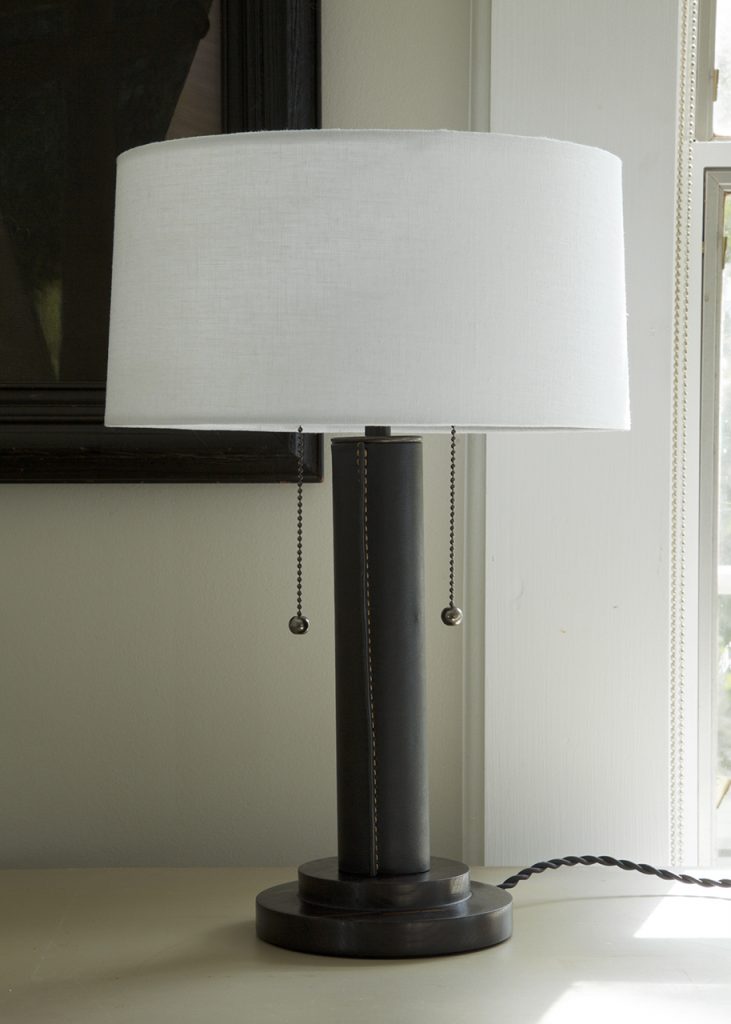 Table Lamp with Leather-Wrapped Column | FSA Shops